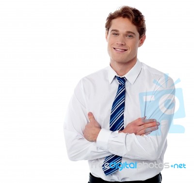 Smiling Male Employee Isolated On White Stock Photo - Royalty Free ...