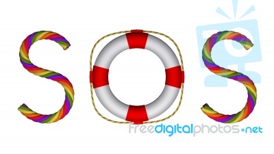 Sos Morse Code Sign For Seeking Rescue Or Help Stock Image - Royalty ...