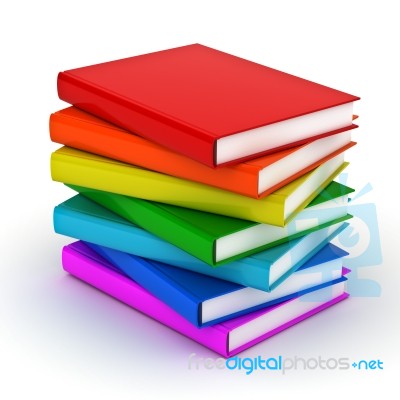 Stack Of Colorful Books Stock Image - Royalty Free Image ID 100169696