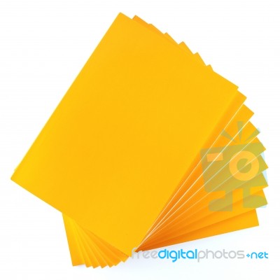 Stack Of Yellow Books Stock Photo - Royalty Free Image ID 10024068