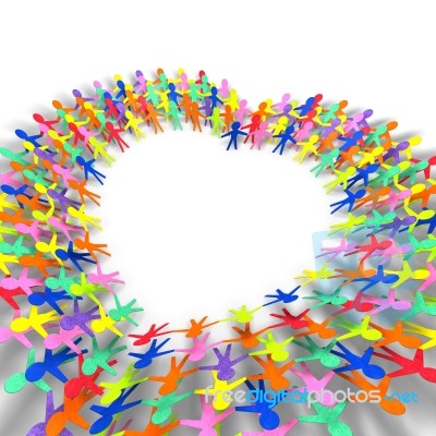 Standing People In Heart Shape Stock Image - Royalty Free Image ID 10087185