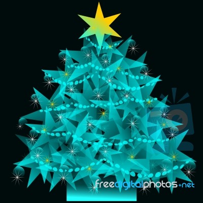 Star Christmas Tree Stock Image - Royalty Free Image ID 100221712