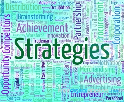 Strategies Word Indicates Tactic Words And Plan Stock Image - Royalty ...