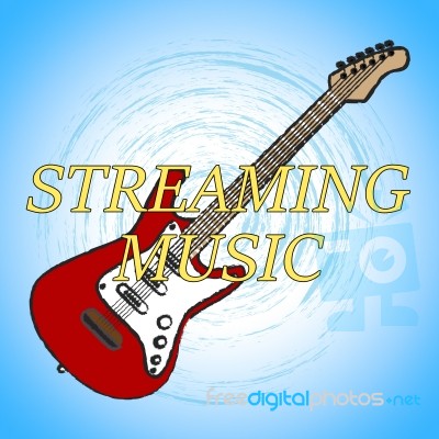 Streaming Music Means Sound Track And Acoustic Stock Image - Royalty ...