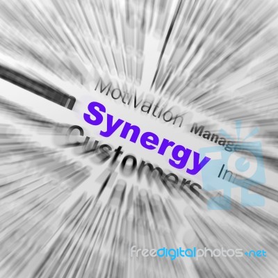 Synergy Sphere Definition Displays Team Work And Cooperation Stock ...