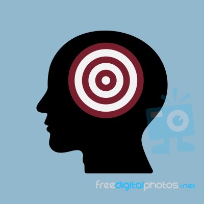 Target Goal In Human Head Stock Image - Royalty Free Image ID 100375859