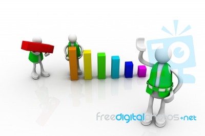 Team Building A Bar Chart Stock Image - Royalty Free Image ID 10080187