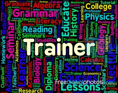 Trainer Word Indicating Give Lessons And Education Stock Image ...