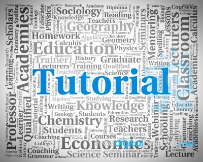 Tutorial Word Indicates Online Tutorials And College Stock Image ...