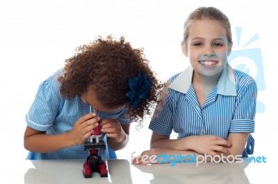 Two School Kids Doing Research Stock Photo - Royalty Free Image ID ...