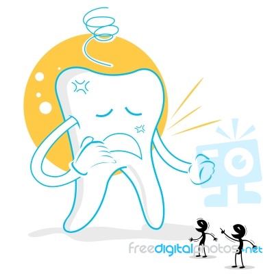 Upset Teeth With Germs Stock Image - Royalty Free Image ID 10045505