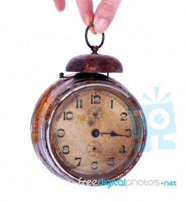Vintage Rusty Alarm Clock Stock Photo - Royalty Free Image ID 100259233