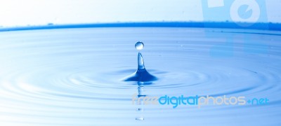 Water Drop Falling Into Water Making A Perfect Droplet Splash Stock Photo - Royalty Free Image ...