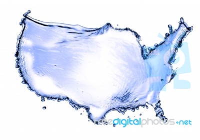 Water Splash In Concept USA Map Stock Photo - Royalty Free Image ID ...