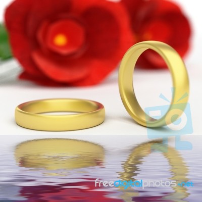 Wedding Rings Represents Reflective Reflect And Wedlock Stock Image ...