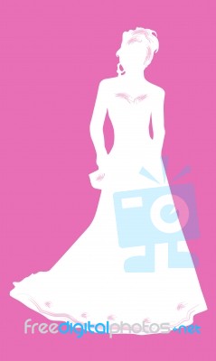 White Silhouette Bride Standing Stock Image - Royalty Free Image ID ...