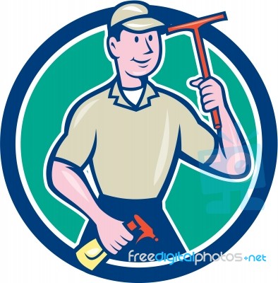 Window Washer Cleaner Squeegee Cartoon Stock Image - Royalty Free Image ...