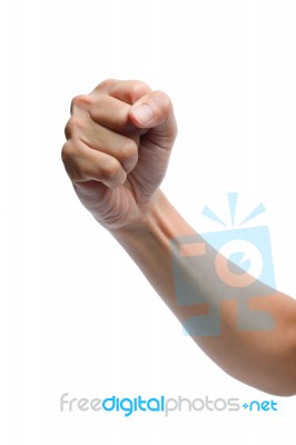 Woman Hand Sign Isolated On White Background Stock Photo - Royalty Free ...