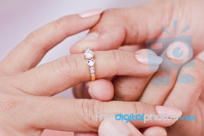 Woman Wearing Engagement Ring Stock Photo - Royalty Free Image ID 10066855