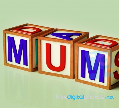 Wooden Block With Mum Text Stock Image - Royalty Free Image ID 10067106