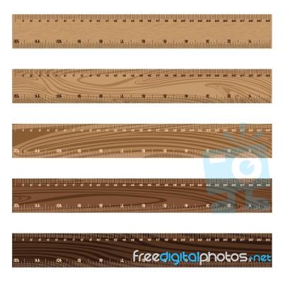 Wooden Ruler Texture On White Background. Wooden Texture Stock Image ...