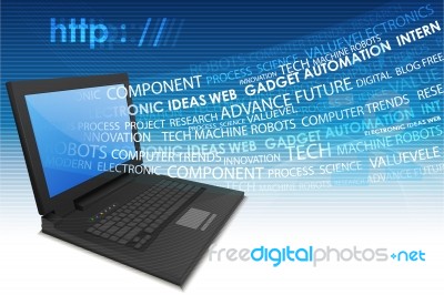 Words Coming Out Of Laptop Stock Image - Royalty Free Image ID 10044812