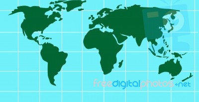 World Map In Grid Lines Stock Image - Royalty Free Image ID 100217030
