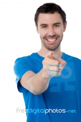 Young Smiling Guy Pointing You Out Stock Photo - Royalty Free Image ID ...